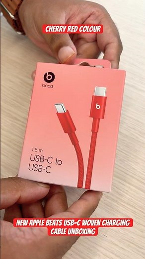 Unboxing New Apple Beats USB-C to USB-C Woven Cable (1.5 m / 5 ft) – Rapid Red #apple