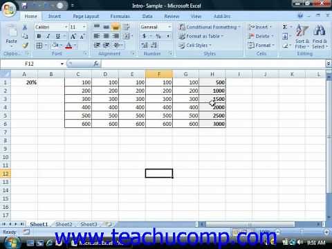 Excel Tutorial Absolute References & Relative References Microsoft Training Lesson 5.1