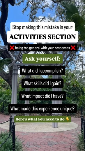 The College Navigators | Virtual College Counseling on Instagram: "The Activities section can be one of the trickiest parts of the Common App. You are limited to just 10 activities and 150 characters to describe each one. One of the most common mistakes I see is being too general with those descriptions. At competitive colleges—where nearly everyone has strong grades and test scores—your extracurriculars can be what sets you apart. But only if you make them stand out! ⭐️ STAND OUT Be specific wh