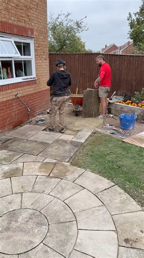 Day 3: The marigold project. We have absolutely flown through this patio. 💪🏼🌿 #landscaping #construction #gardendesign #fyp #garden #patio #milwaukee | Gardenscape