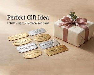 Custom Metal Plate: Personalized Aluminum Tag With Adhesive or Screws, Gold Colour - Etsy