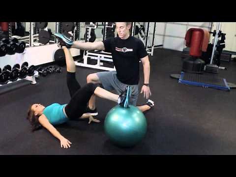 Single Leg Swiss Ball Hamstring Curls