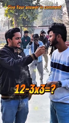 12-3×3// funny 🤣 maths questions// #maths #mathpuzzle #mathstricks