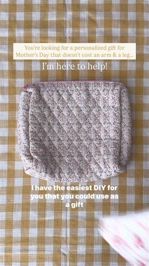 With Mother’s Day right around the corner, I was brainstorming easy DIY gift ideas to give to the special moms in my life. I wanted to gift something that felt personal, thoughtful, and handmade…but in true ERH fashion, it also needed to be simple enough to create in an afternoon. That’s when I thought of these personalized makeup bags. They’re the perfect blend of sweet and practical, and honestly, they look just like the pricey Stoney Clover Lane bags you can customize online (except without t