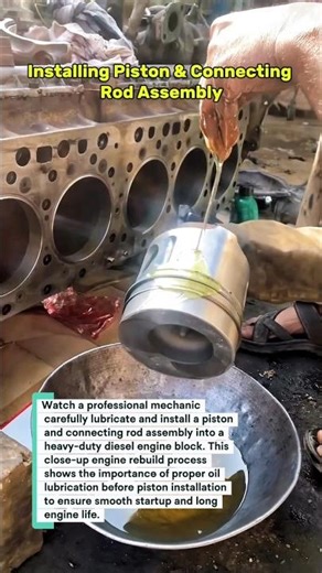 Heavy Duty Diesel Engine Rebuild – Installing Piston & Connecting Rod Assembly