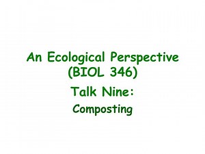 An Ecological Perspective (BIOL 346) - SlideServe