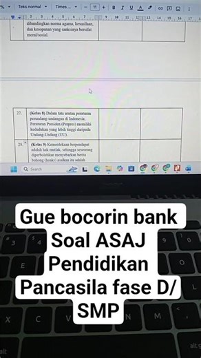 Preview Lengkap File Word Bank Soal ASAJ SMP (LENGKAP, WORD,&SIAP EDIT) #tutorial