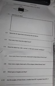 Learners are given nets to make models of 3-D objects:2.1. Dr... | Filo