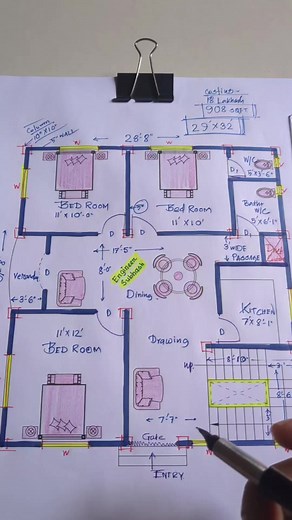 39K views · 304 reactions | 3 bedroom house plan | Engineer Subhash | Facebook