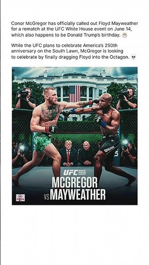 MCGREGOR vs MAYWEATHER 2 AT THE WHITE HOUSE?! 😱