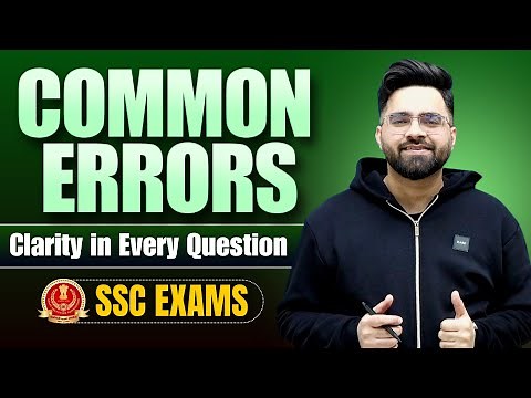 Common Errors In English Grammar | SSC Exams 2025 | English For SSC CGL, CHSL, CPO | Tarun Grover
