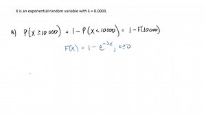 Suppose that the time to failure (in hours) of fans in a personal computer can be modeled by an exponential distribution with λ=0.0003 . (a) What proportion of the fans will last at least 10,000 hours? (b) What proportion of the fans will last at most 7000 hours? | Numerade