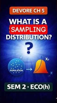 What is sampling distribution. Eco(H) SME sem 2 chapter 5 devore #samplingmethods #economicsdegree