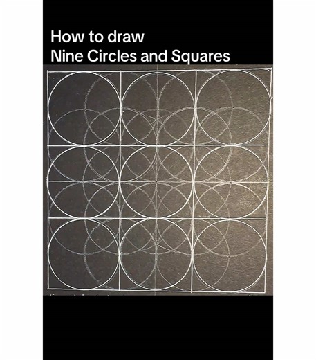 How to Draw Nine Circles and Squares Step-by-Step