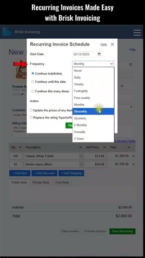 Stop Making Invoices Every Month, Use Recurring Invoices Instead | Brisk Invoicing #invoicing