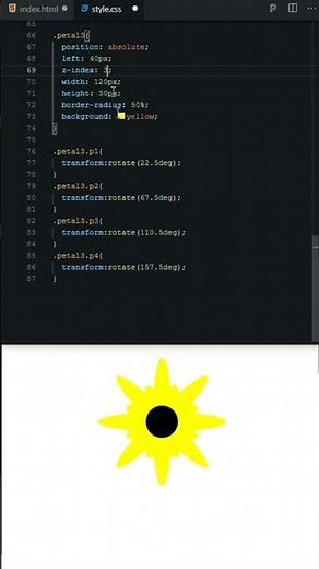 Creating a FLOWER 🌼🌼 using CSS | HTML & CSS | CSS Tricks | Coding 🔥 #shorts