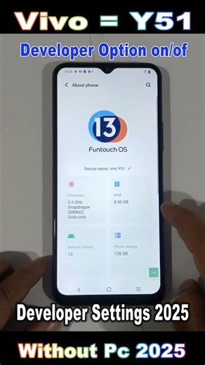 How to Vivo Y51 Enable/Developer Options 2025 / Vivo Developer On/Of Settings #developer #smartphone