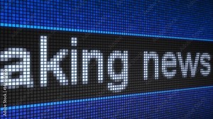 Ticker board with running text Breaking news 4K clip Stock Video