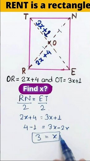 Diagonals Of a Rectangle are equal and bisect each other Class 8 maths chapter 3 #shorts #trending