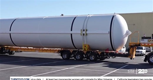 Two space shuttle boosters leave Mojave for California Science Center in L.A.