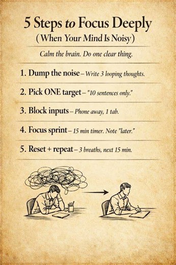 Mind Too Noisy? Do This: 5 Steps to Deep Focus|#shorts