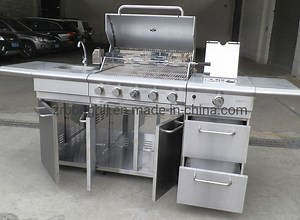 [Hot Item] Full Stainless Steel 304 Gas BBQ Grill Outdoor Kitchen with Sink