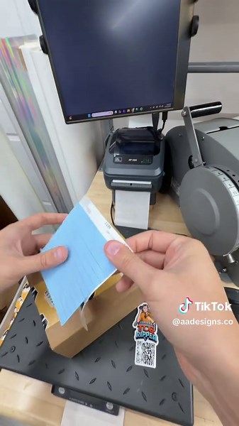 Let’s pack a custom QR Code sticker order #pov #asmr #tcg