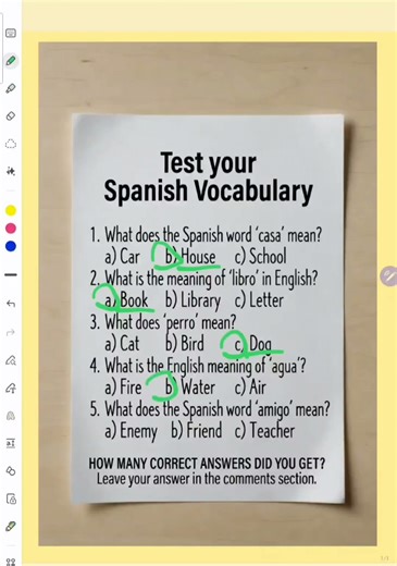 Test your Spanish Vocabulary #spanishquiz #Spanishvocabulary #learnspanish #basicspanish #bilingual