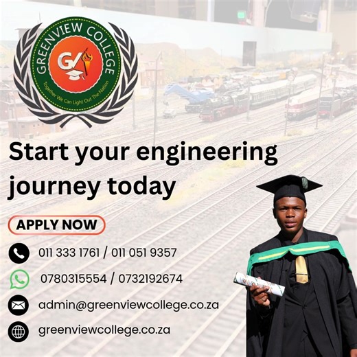 You 2026/02/04 16:42 • 🎓 Kickstart Your Career in Chemical Engineering! 🔬⚡ Greenview College - N4 to N6 Step into the world of innovation, sustainability, and impact with our Chemical Engineering N4-N6 programme. Learn how to produce, transform, and responsibly utilise chemicals, materials, and energy while gaining practical skills that employers value. 💡 Why Chemical Engineering? Chemical engineers make a difference in: ✅ Food production & processing ✅ Energy & fuel development ✅ Clean water