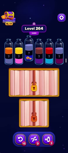 Magicsort Level 264 Solved: Color Sorting Challenge