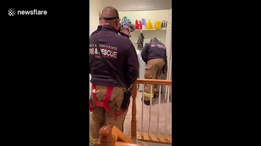 she got stuck....in a washing machine