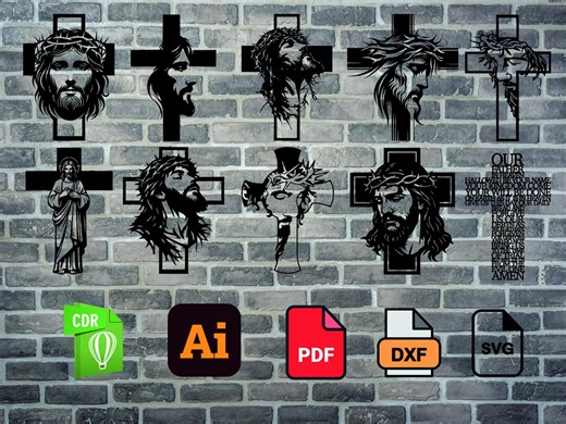 Mega Pack 10 Cross of Jesus Christ – Best Selling & Most Requested Christian Cross Cut Files – SVG DXF AI – Any Size and Any Thickness - Etsy