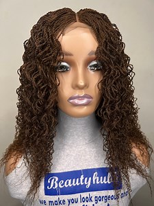 Twists Wig: Micro Braids, Lace Closure, Color 30, Shoulder Length - Etsy