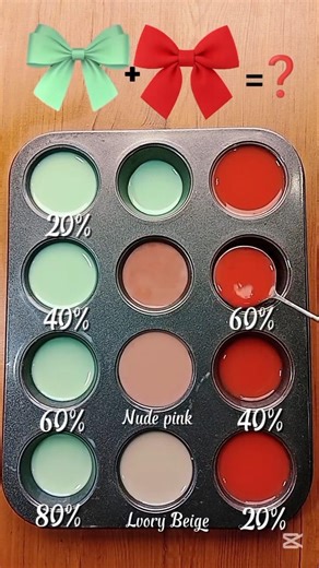 "Soft Blush Green Palette Mix _4 Unique Color Codes From Red & Mint Blend "#colorpalette#colormixing