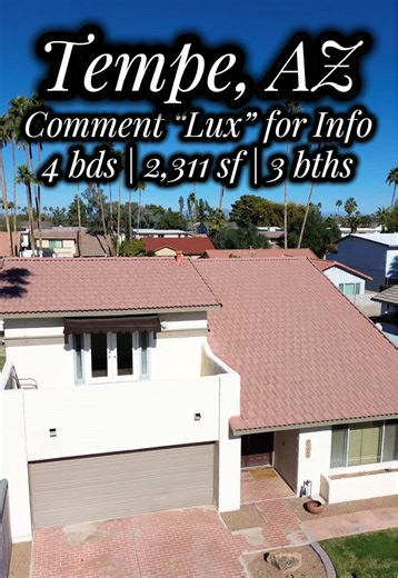 Comment “Lux” for more info! 👇 Classic charm meets modern living in the heart of Tempe’s Lakes neighborhood! ✨ This beautifully updated 4 bed, 2 bath home offers a bright, open layout, timeless character, and a spacious backyard perfect for Arizona indoor-outdoor living 🌴☀️ Prime location near shopping, dining, freeways, and top schools — in one of Tempe’s most desirable communities. Don’t miss your chance to own in The Lakes! 🔥🏠 Ready to stop renting and start owning? 🏡 I’ll guide you step