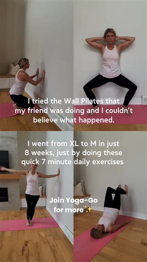 87K views · 140 reactions | Discover the transformative benefits of Wall Pilates today. Strengthen your core, improve your posture, and unleash your full potential. Get ready to reach new heights in your fitness journey!  Get your Yoga-Go app https://go.yoga-go.io/403z6MZ and embrace an active lifestyle  #yogago #yogagoapp #getfit #yoga #yogaworkout #healthylifestyle #wallpilates | Yoga-Go: Yoga For Weight Loss | Facebook