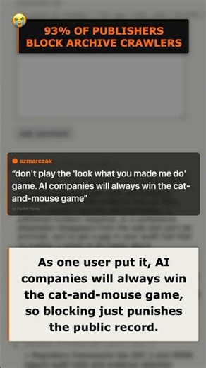 Publishers blocking #InternetArchive to fight #AI scrapers is backfiring #HackerNews