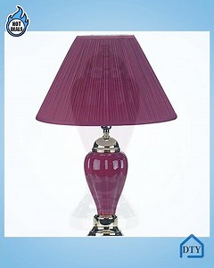 27' Tall Ceramic Table Lamp, Urn-Shaped with Burgundy finish, Linen Shade