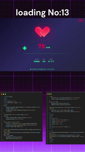 This Medical Loading Screen is ALIVE ❤️💓 #coding#programming #htmlcss#webdesign#javascript#animation