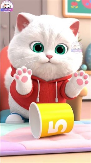 3d cat counting game learn english numbers for toddlers #3dcat #cartoon #learnenglish