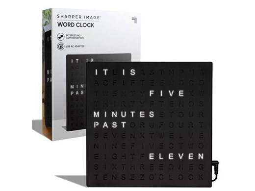 LED Word Digital Clock, 7.75", Black Finish, Light-Up Desk & Wall Clock, Modern Time Display, Shelf or Wall Decor for Home Office, Living Room, Kitchen & Bedroom, Housewarming Gift - Newegg.com