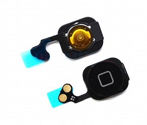 Home Button Complete for Apple iPhone 5 Black - Outer Plastic with Inner Flex