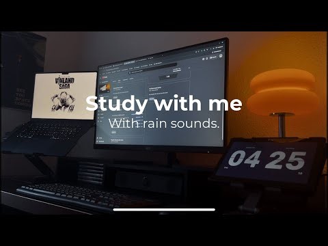 Study With Me ☁️ Daytime Focus | 50 Min Deep Work + Rain Sounds | No Music
