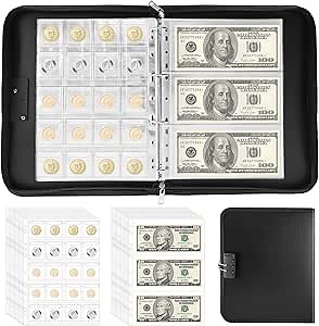 Amazon.com: Coin Collection Book with Lock, Coin Books Album for Collectors, 400 Pockets Fireproof Coin Holder Book & 36 Paper Coin Collection Supplies, Coins Storage Collecting Organizer Pennies, Bills, Badges : Office Products