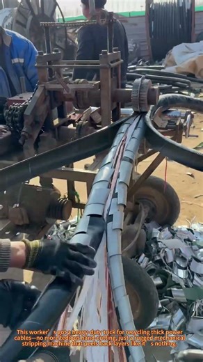 "Cable Stripping Machine: Recovering Copper from Thick Power Cables"