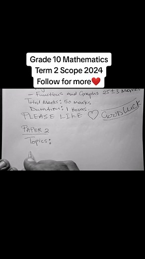 Grade 10 Mathematics Term 2 Scope 2024 - Learn and Excel in Math!
