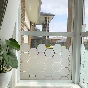 Honeycomb Frosted Window Film, Hexagon Window Decal, Geometric Etched Privacy Film, Modern Window Decor, Glass Door Cover, Individual Pieces - Etsy UK