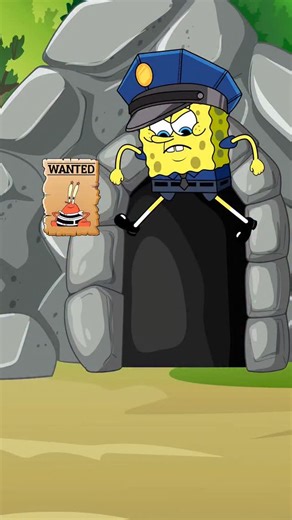 Animation Cartoon on Instagram: "Scan Run Challenge: Help Police Officer Spongebob Find the imposter Mr Krabs #animation #cartoon"