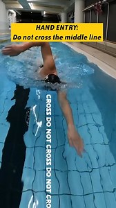 26K views · 166 reactions | 5 reasons why it’s important not to cross the middle line at the hand entry in freestyle swimming: 1: Streamlining: Keeping the hands entering the water in line with the shoulders helps maintain a streamlined position. Crossing over the centerline can cau | SwimGym | Facebook