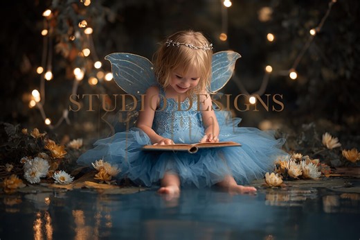 Magical Baby Backdrop, Digital Composition, Whimsical Photo Overlay, Magical Digital Background, Dreamy Photo Set Up, Blue Background - Etsy